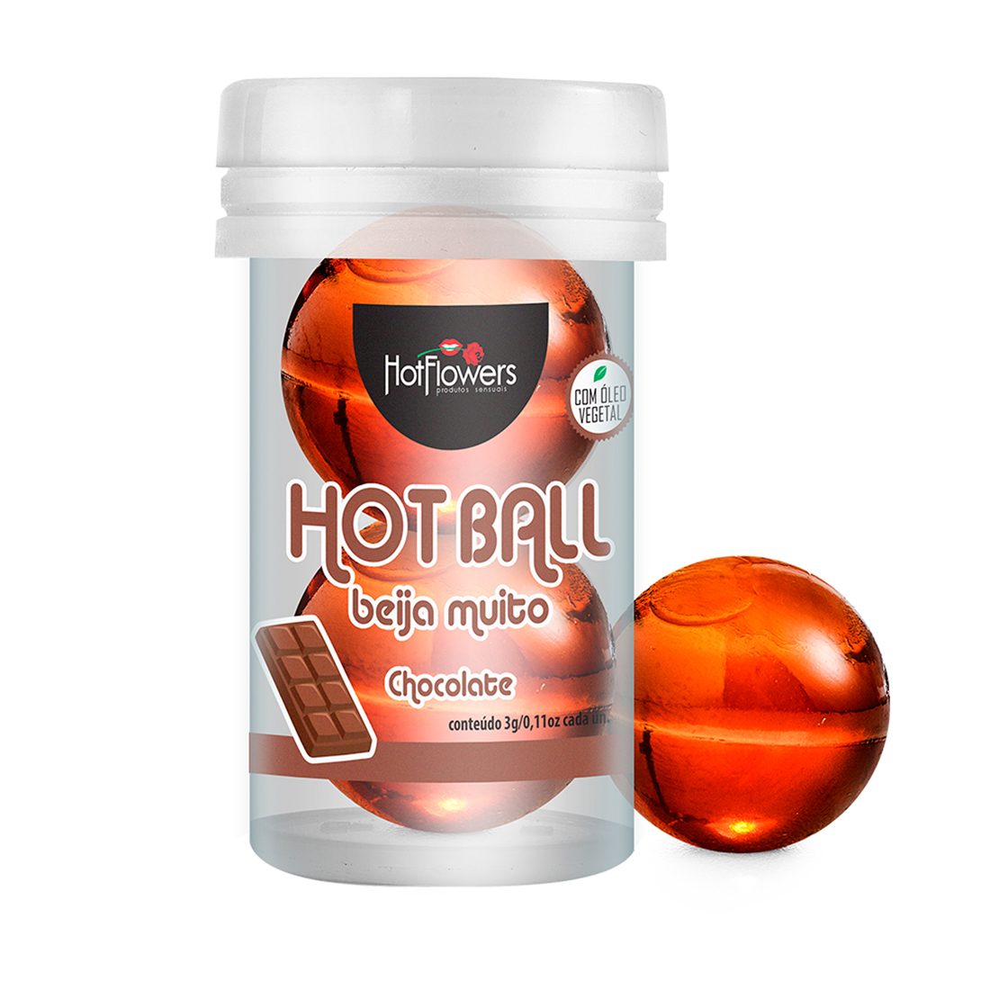 Hot Ball Beija Muito Chocolate - Hot Flowers - Hot Sul Distribuidora